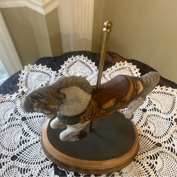 Accents | Ceramic Carousel Horse Ceramic Horse Gold Metal Pole Carousel ...